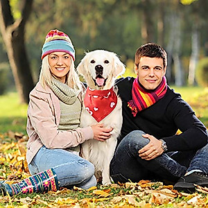 4 Pieces Valentine's Day Dog Bandana Heart Dog Bandanas Washable Pet Neckerchief Square Dog Kerchief Dog Scarf Bibs for Dogs Cats Pets Festival Accessories