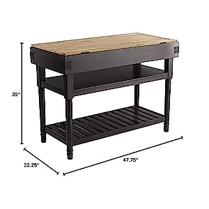 SEI Furniture Waysmere Kitchen Island, Smoked ash, Natural