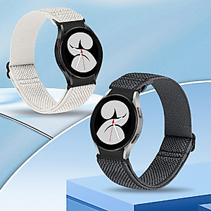 No Gap Band Compatible with Samsung Galaxy Watch 6/5/4 Band 40mm 44mm/Galaxy Watch 6 Classic Band 43mm 47mm/Galaxy Watch 5 Pro Band 45mm/Galaxy Watch 4 Classic Band,Soft Adjustable Elastic Nylon Band
