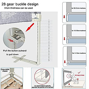 SYOO SINGYOO Bed Rails for Toddlers- New Upgraded Extra Long Bed Guardrail Full Size Baby Bedrail for Children Fit for Twin Queen & King Size Bed Mattress Cute Bear (one Side 60(L)*30(H)inch, Buck)