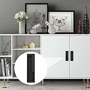 Morobor Zinc Alloy Flush Pull Handles, 2pcs Embedded Sliding Door Handle with Hidden Screws, 7.95'' Modern Simple Door Pull Handle for Sliding Barn Drawer Cupboard Wardrobe/Matte Black