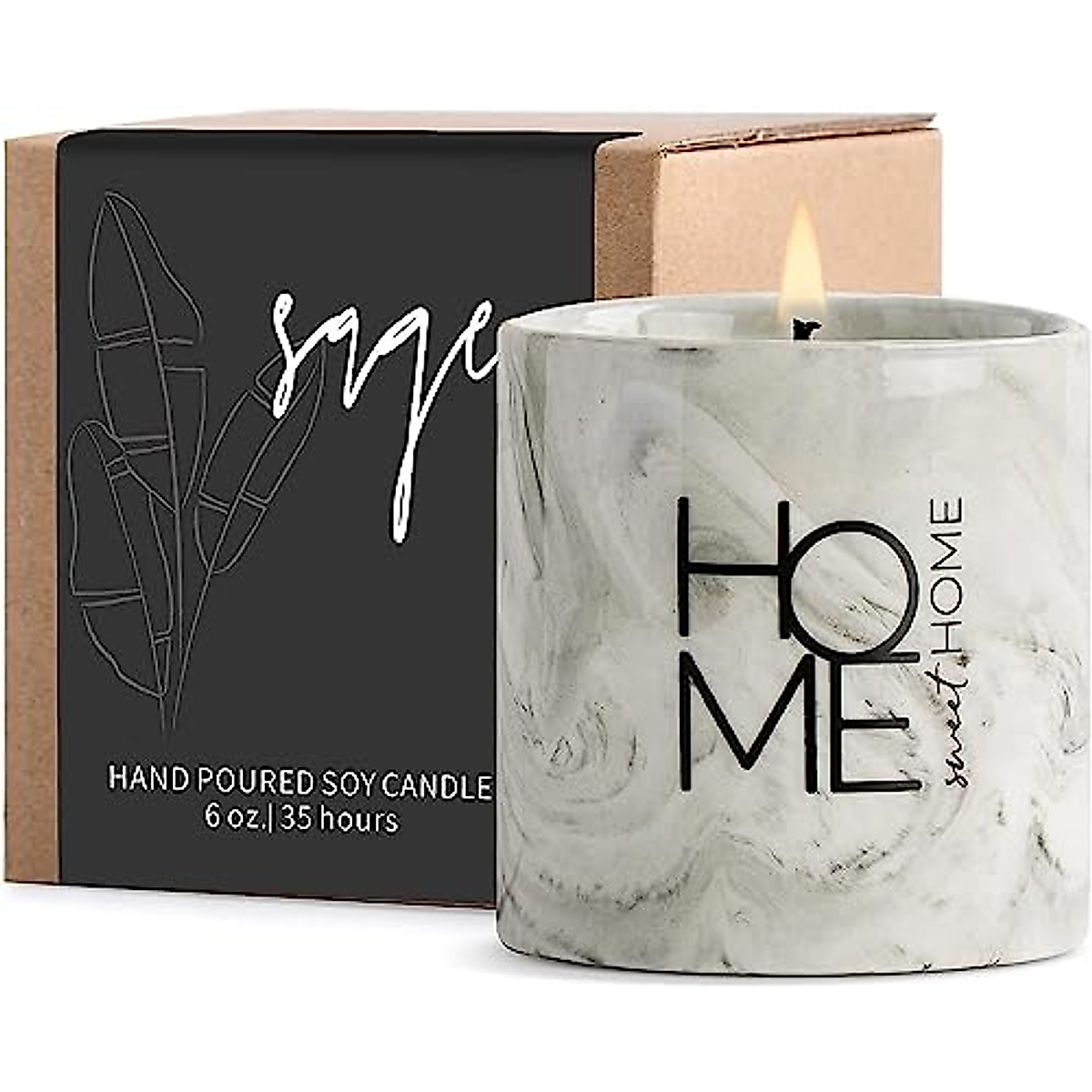 Freejac New Home Gift for Home Sweet Home Decor Housewarming Gift for Women Men Friends House Warming Decoration Party New Homeowner Gifts for Someone Moving Away Sage Scented Candle for Stress Relief