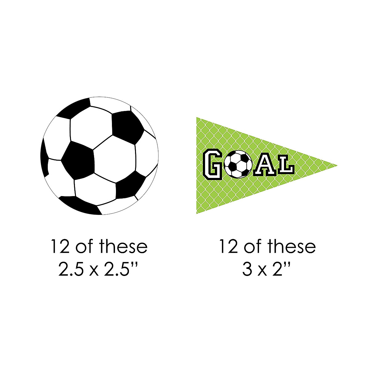 Big Dot of Happiness Goaaal - Soccer Paper Straw Decor - Baby Shower or Birthday Party Striped Decorative Straws - Set of 24