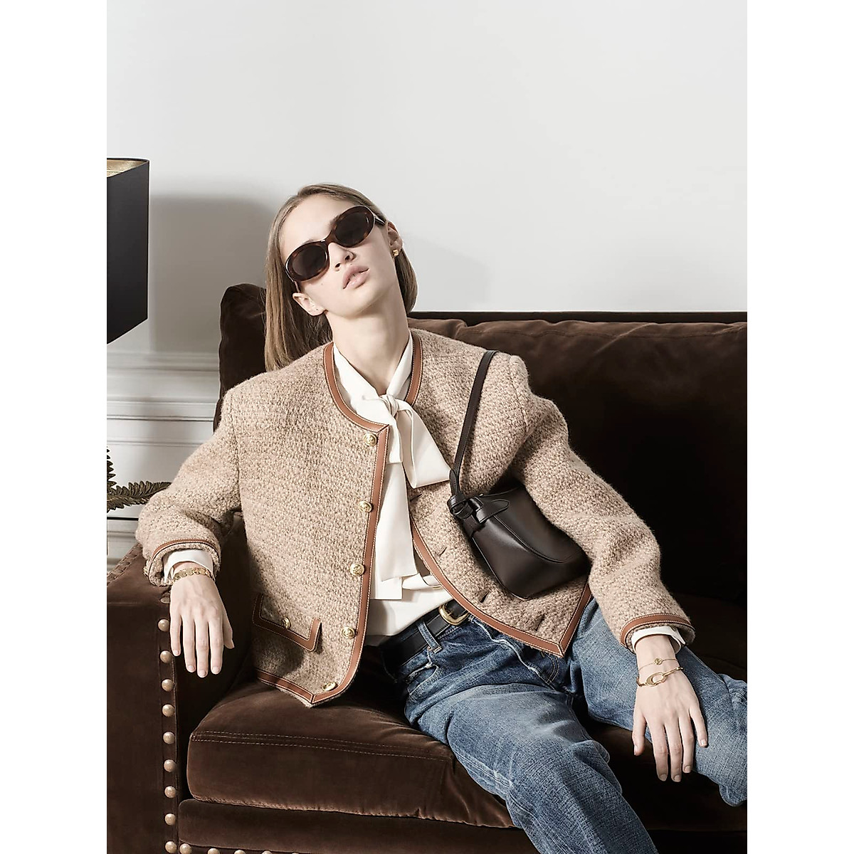 PORADAY Modern Thick Oval Sunglasses for Women Fashion Clout Goggles Retro Narrow Chunky Sun Glasses Gradient Shades Round 90s (Leopard/Grey)