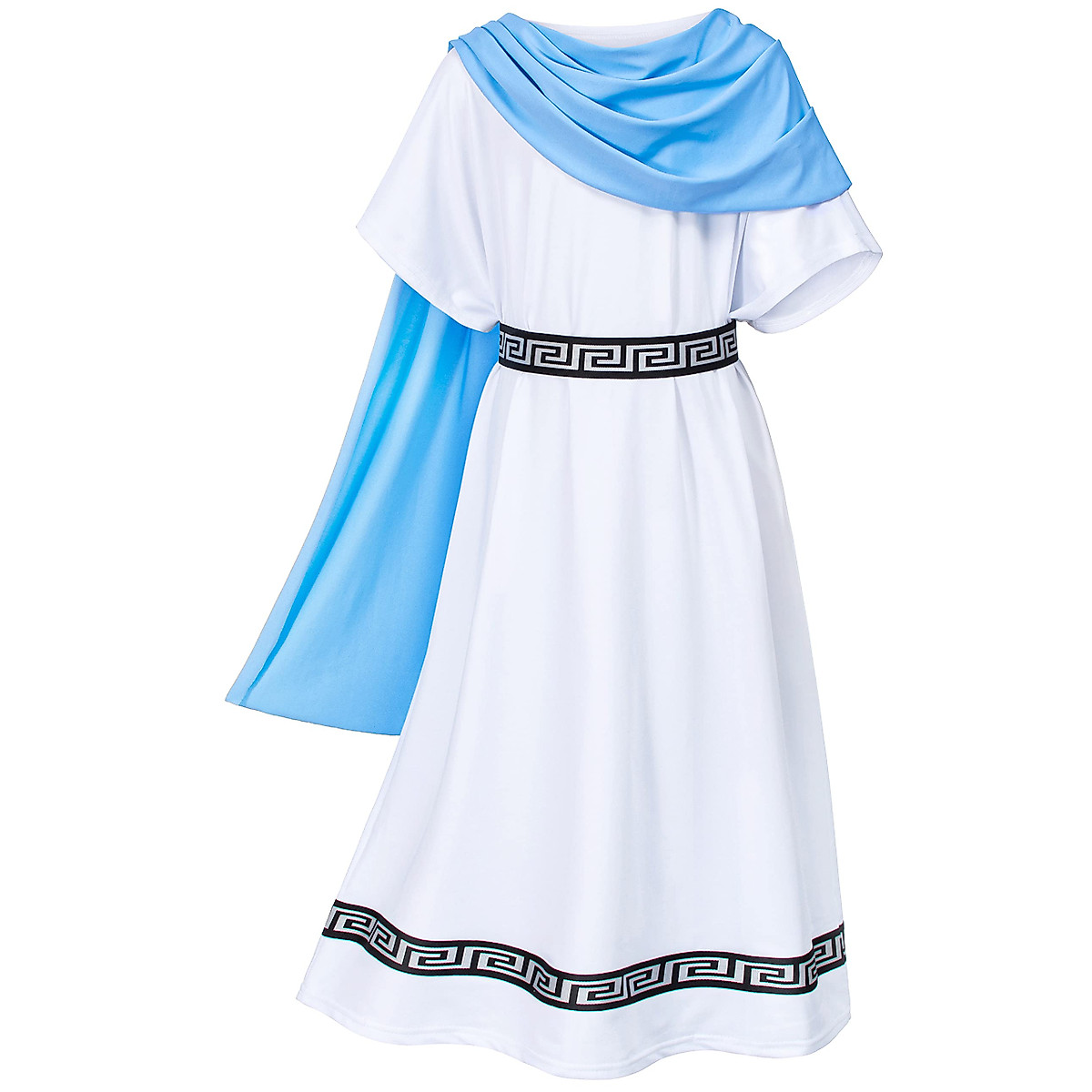 Kids Grecian Robe for Medieval times Olympic palace White Toga Costume 8-10 Years (140)