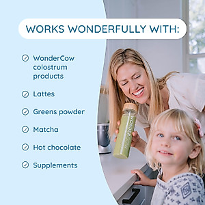 WonderCow Milk Frother Hand Mixer, Stainless Steel Electric Matcha Whisk, Handheld Mixer for Coffee, Greens, Protein & More, Battery Operated, Easy to Clean & Includes Whisk Stand (White)