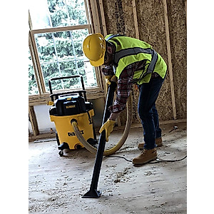 DEWALT 16 Gallon Poly Wet Dry Vacuum, 6.5 Peak HP 12 Amps Heavy Duty Vacuums, Cart Style Wet/Dry/Blower 3 in 1 Multifunction Shop Vacuum, Built-in Drain, DXV16PA