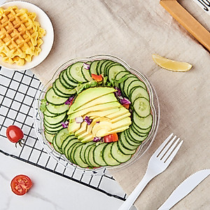 FULING [32 oz. 50 Sets Clear Plastic Salad Bowls with Airtight Lids Disposable To Go Mixing Containers Serving for Fruit, Quinoa, Lunch and Meal Prep