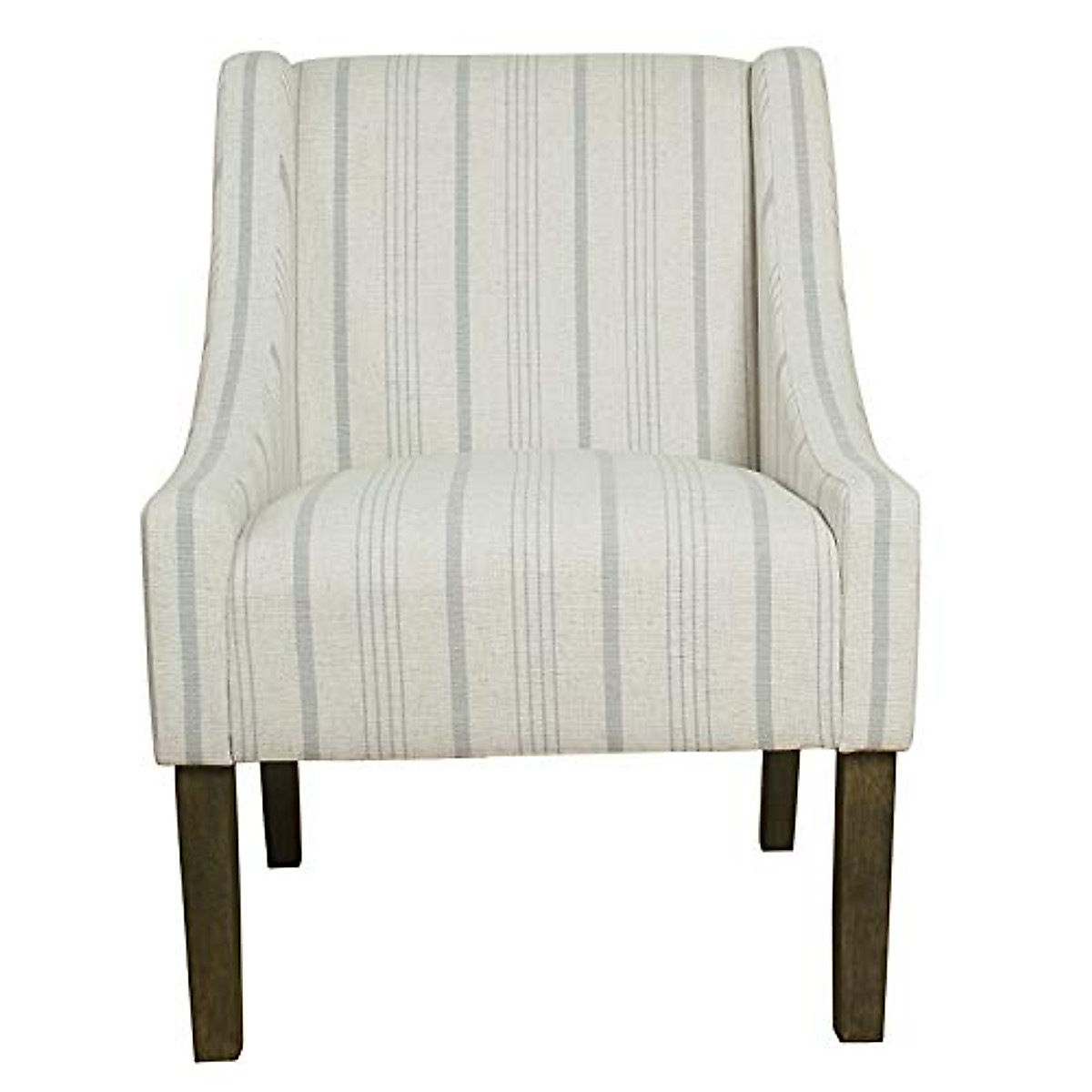 HomePop Modern Swoop Arm Accent Chair, Dove Grey Stripes