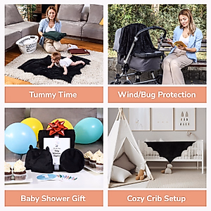 Bumba Kids Baby Bat Swaddle Blanket Gift Set with 12 Baby Monthly Stickers and Plush Baby Bat Hat, 46x36 inch Halloween Baby Blanket is The Perfect Goth Baby Stuff for Gothic Baby Nursery