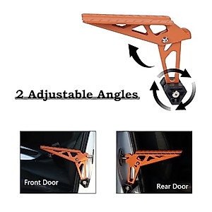 COWVIE Foldable Car Door Step Stand Pedal - Access to Vehicle's Top Roof Both Feet Stand Pedal Ladder for Most SUV Truck Jeep Orange