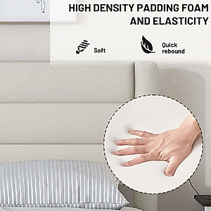 Queen Bed Frame with 3 Storage Drawers, Faux Leather Platform Bed with Headboard and Charging Station, Queen Size Bed Frame with Slats Support and USB Port, No Box Spring Needed, Beige