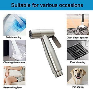 2 PCS Bidet Toilet Sprayer Head Stainless Steel Handheld Bidet Sprayer for Toilet Portable Pet Shower Toilet Water Sprayer Cloth Bathroom Diaper Sprayer for Personal Hygiene,Kitchen,Toilet Cleaning