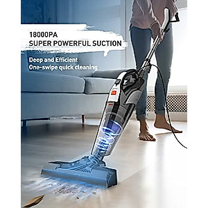 Hihhy Stick-Vacuum Cleaner-Corded Small-Handheld Vacuum - Lightweight Electric Brooms, 18Kpa Powerful Suction 4-in-1 Portable 600W Bagless Mini Hand Vac for Home Pet Hair Hard Wood Floor