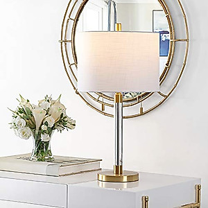 SAFAVIEH Lighting Collection Bixby Modern Contemporary Brass Metal Pull-Chain 27-inch Bedroom Living Room Home Office Desk Nightstand Table Lamp (LED Bulb Included)