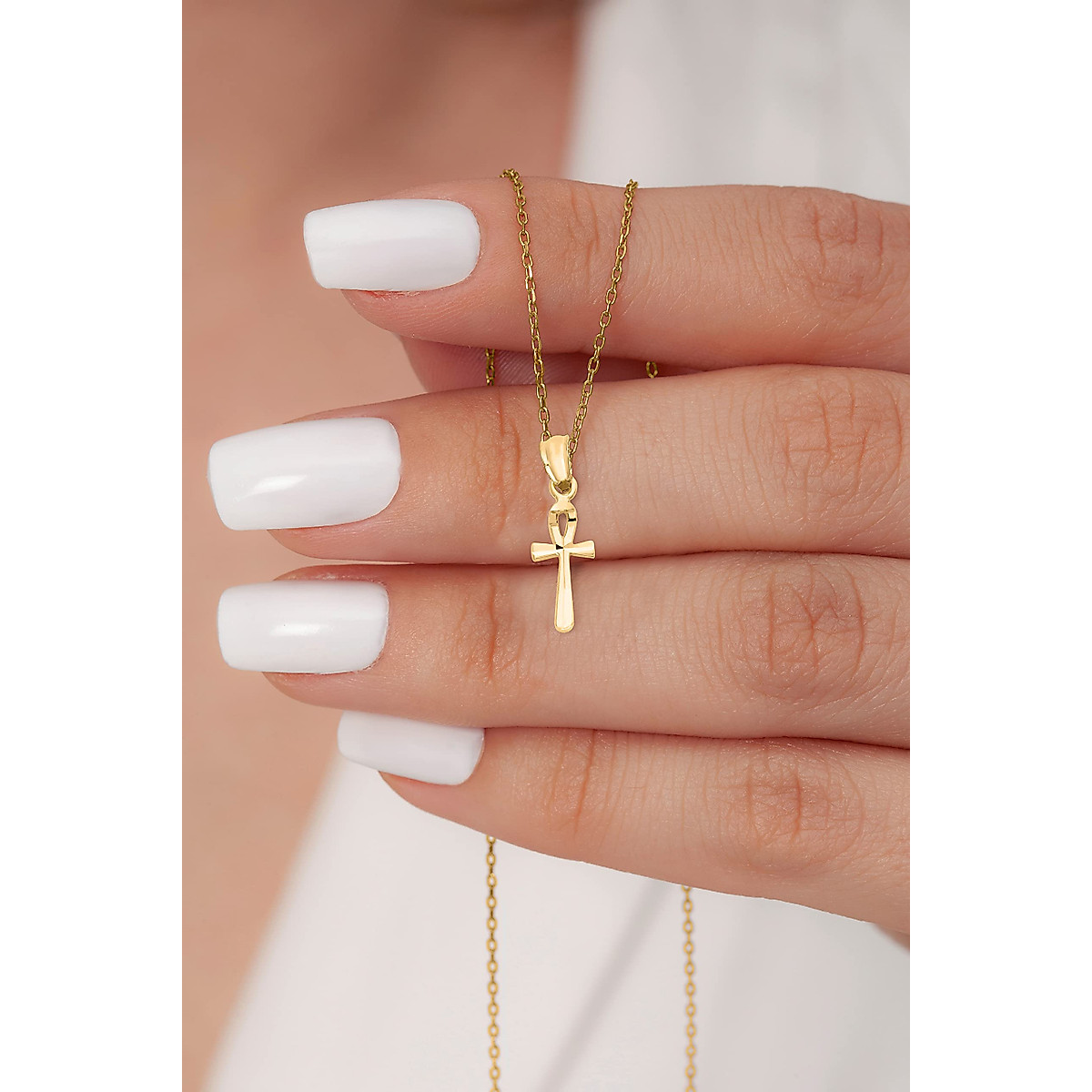 Generic 10k Gold Ankh Pendant, Symbol of Life Jewelry Gifts for Her, Egyptian Cross Protection Charm, Yellow, 2042-37 10k