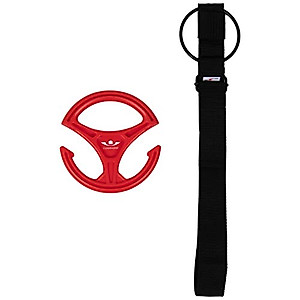 Combigrip Red Grocery Bag Handle Shopping Bag Carrier holds up to 300lbs Hands Free Concept Including Shoulder Strap For Safe Carrying with Dual Hooks and Comfortable Grip