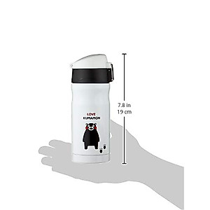Living Water Bottle, 11.2 fl oz (330 ml), Kumamon, Direct Drinking, One-Touch, Open, Vacuum Insulated, Stainless Steel Bottle, Hot and Cold Insulation