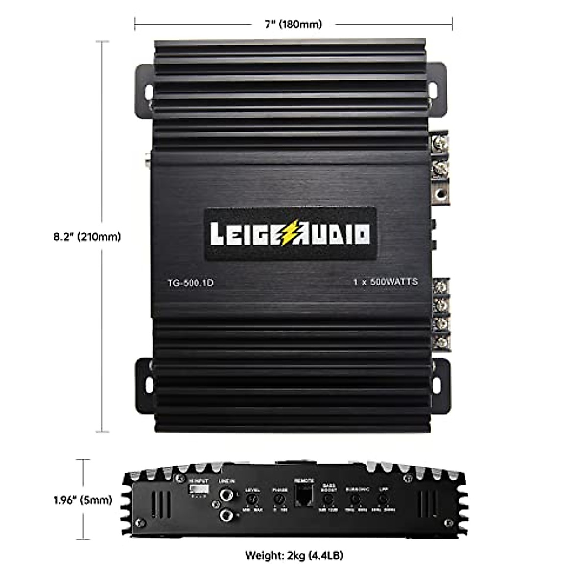 LEIGESAUDIO 500 Watts MonoBlock Amplifier, Class D, 1 Ohm Stable Subwoofer Amplifiers for Car Audio Speakers