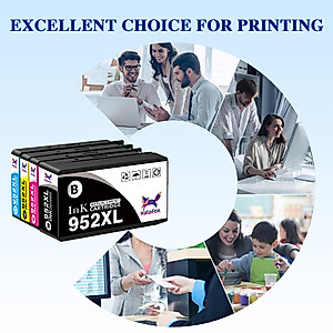 HaloFox Remanufactured Ink-Cartridge Replacement for HP 952 XL 952XL with Updated Chips for HP OfficeJet Pro 8710 8720 7720 7740 8740 8715 8730 8725 8702 8216 8210 Printer Ink (4-Pack)