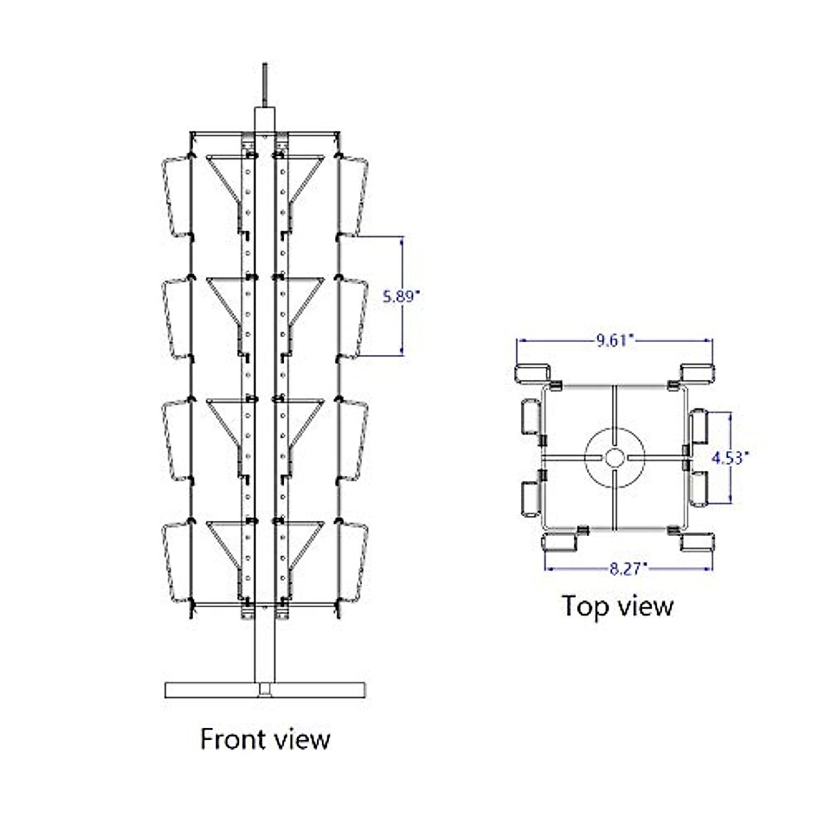FixtureDisplays® Adjustable Greeting Card Rack 4x6"-7x5" Horizontal Vertical Post Card Display .Pocket Size: 4.5-9.9" Wide X 5.8" Tall, 16 Pockets 11602-BLK-NEW-NPF