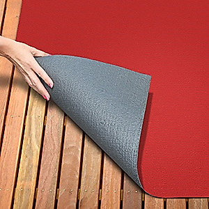 House, Home and More Indoor Outdoor Carpet with Rubber Marine Backing - Red - 6 Feet x 10 Feet