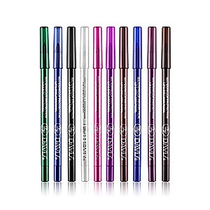 Wismee 10 Colors Eye liner Pen Colorful Set Professional Pearl Eye liner Kit Soft Metallic Eye liner Eyeshadow Pencil Long Lasting Eye liner Pen Cosmetic Kit Eyes Makeup Set for Women