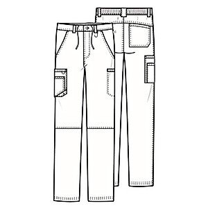Cherokee Men's Scrub Pants Modern Fit 6 Pockets Tapered Leg with Drawstring CK200A, M, Black