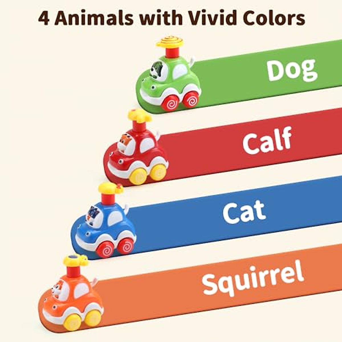 Amy&Benton Baby Toy Cars Toddler Toy Cars for 1 2 Year Old Cartoon Wind up Cars Press and Go Cars Push Go Cars for Toddlers 1-3 1st Birthday Gifts First Birthday Gift Toys Age 1 2 Year Old Baby Boys