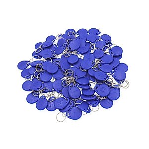 ETEKJOY 100 PCS 125KHz RFID Key Fob Proximity ID Card Token Tag Keypad Card for Door Entry Access Control System for Security Lock Wholesale, Read Only (Blue)