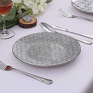 IHIPPO Dinnerware Set Unbreakable, Dishwasher Safe 4-Pieces 4 Design Japanese Style Dinner Plates and Bowls Set Porcelain Dessert Plate Set Hand Painted Kitchen Dessert/Salad/Fruit Plate Set