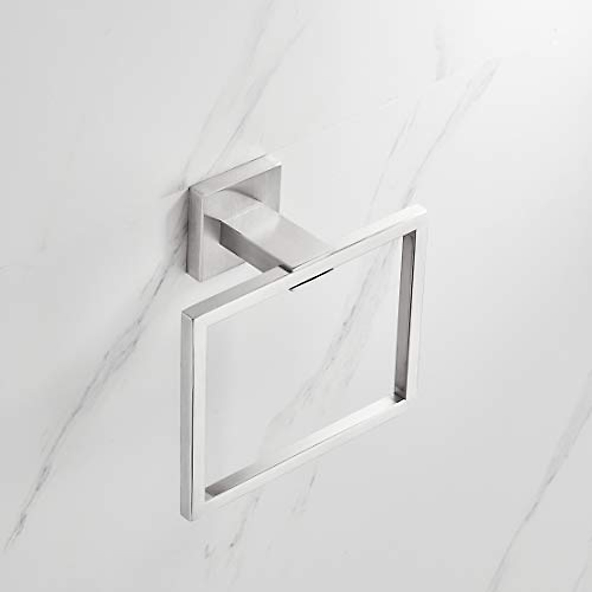 Hand Towel Ring Holder, SUS304 Stainless Steel Square Towel Bar, Towel Rack Brushed Nickel, Bathroom Accessories Modern Style, Wall Mounted