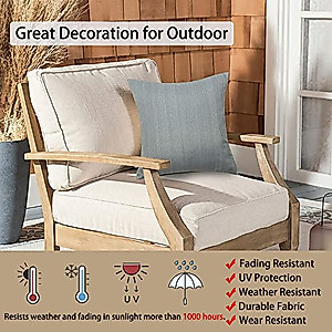 MAGPIE FABRICS Pack of 2 Outdoor Waterproof Throw Pillow Covers 18 x 18 Inch, Christmas Decorative Cushion Sham Pillowcase Shell for Garden Patio Tent Balcony Couch Sofa(Grey)