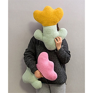 YILANLAN Flower Pillow Tulip Floor Plush Cushion Office Cushion Sofa Pillow Room Decoration (32cm*55cm, Pink)