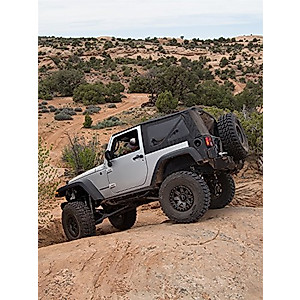 Smittybilt Replacement Soft Top with Tinted Windows and No Upper Doors (Black Diamond) - 9075235