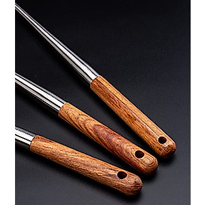 Wok spatula and ladle,Skimmer Ladle Tool Set, 17inches spatula for wok, 304 Stainless Steel wok spatula.