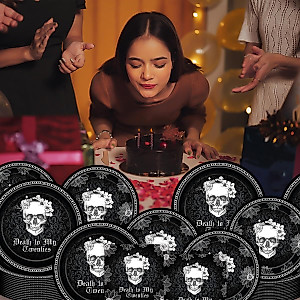 96PCS Death to My Twenties Plates Napkins Party Supplies Rip to My 20s Party Decorations Skull Black 30th Birthday Tableware Set Funeral for My Youth Funny Thirtieth Birthday Party Supplies Serve 24