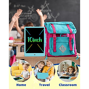 UCIDCI LCD Writing Tablet 10inch Doodle Board - Colorful Screen Electronic Toddler Drawing Tablet Drawing Pad, Educational Learning Toddler Toys for 3 4 5 6 7 8 Year Old Kids Girls Boys