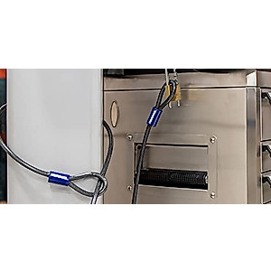 BRINKS - 7 ft x 5/8" Commercial Steel Braided Loop Cable - Heavy Duty Vinyl Wrap for Corrosion Protection, Black