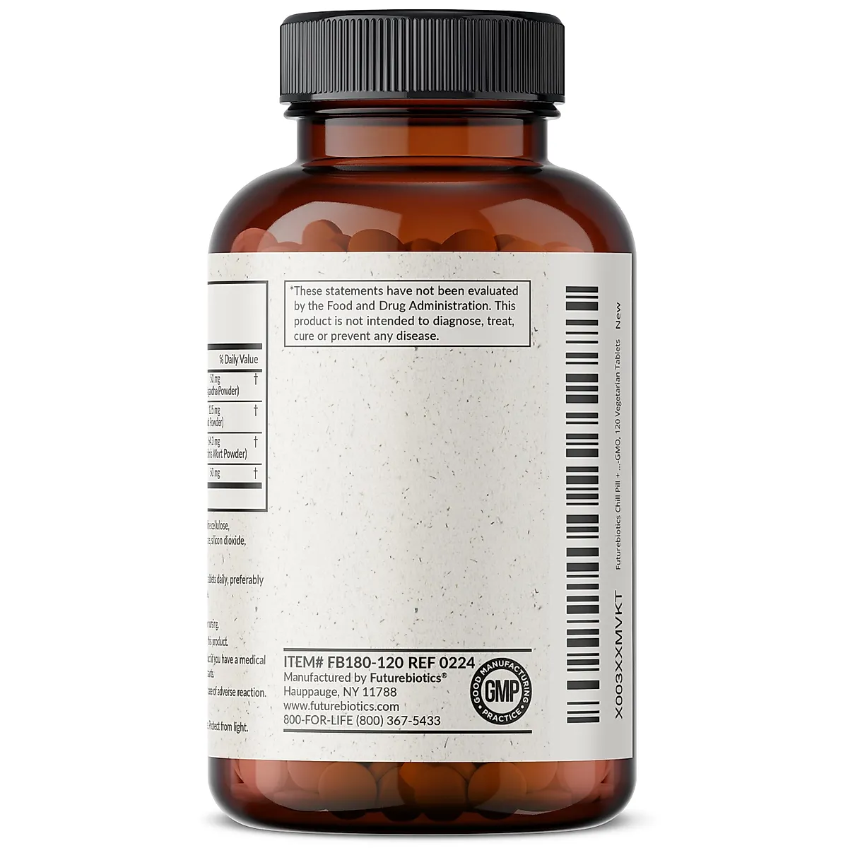 Futurebiotics Chill Pill + Ashwagandha, Rhodiola, St. John’s Wort, & L-Theanine - Non-GMO, 120 Vegetarian Tablets