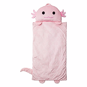 Nap Buddy Sleeping Bag for Kids, Convertible Sleeping Bag for Boys and Girls, Oeko TEX Certified, Travel Sleeper for Children, Axolotl