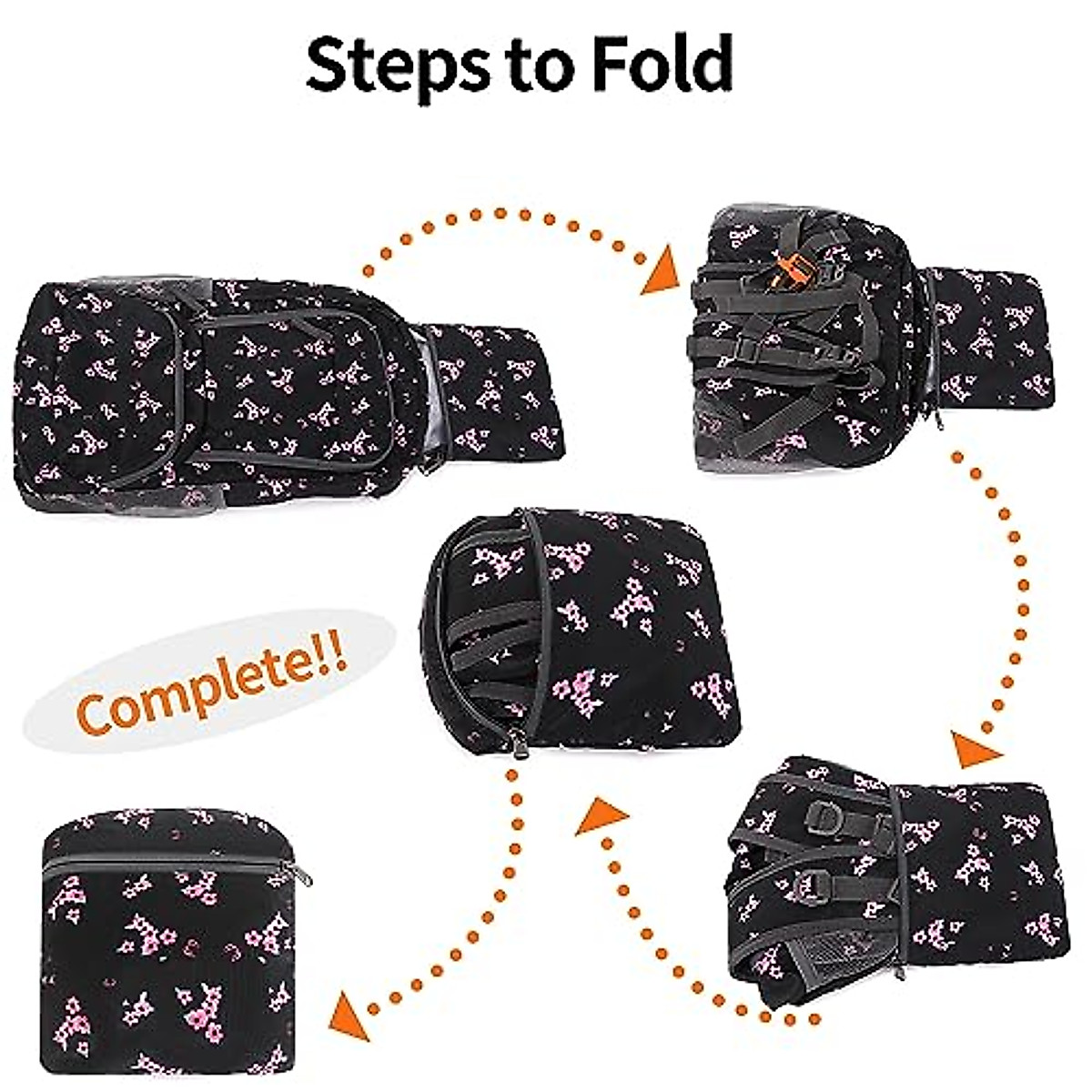 FENGDONG 35L Lightweight Foldable Waterproof Packable Travel Hiking Backpack Daypack for men women Sakura