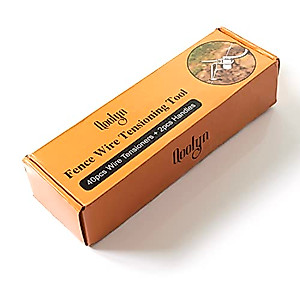 QOOLYN 40 PCS Fence Tighteners with 2 Tensioning Handles-Barb Wire Fence Tools-Fence Tightener Tool-Barbed Wire Fencing Tools