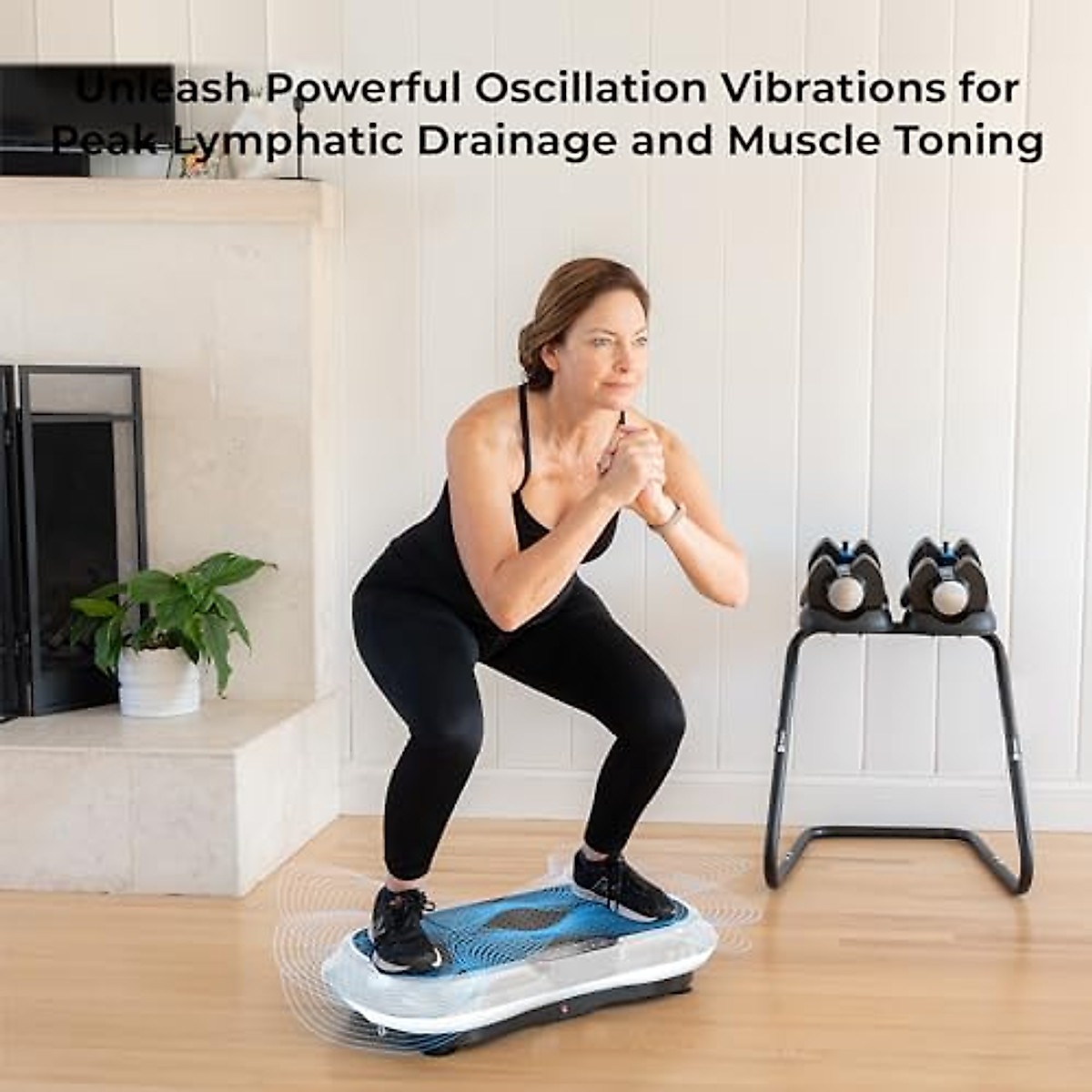 LifePro Vibration Plate Exercise Machine - Whole Body Workout Vibration Fitness Platform w/ Loop Bands - Home Training Equipment for Weight Loss & Toning - Remote, Balance Straps, Videos & Manual