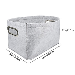 PRETYZOOM Felt Storage Basket, Foldable Storage Basket with Handle Fabric Drawers Storage Baskets Cube Shelf Organizer For Toys Blankets Clothes (24X35X31cm)
