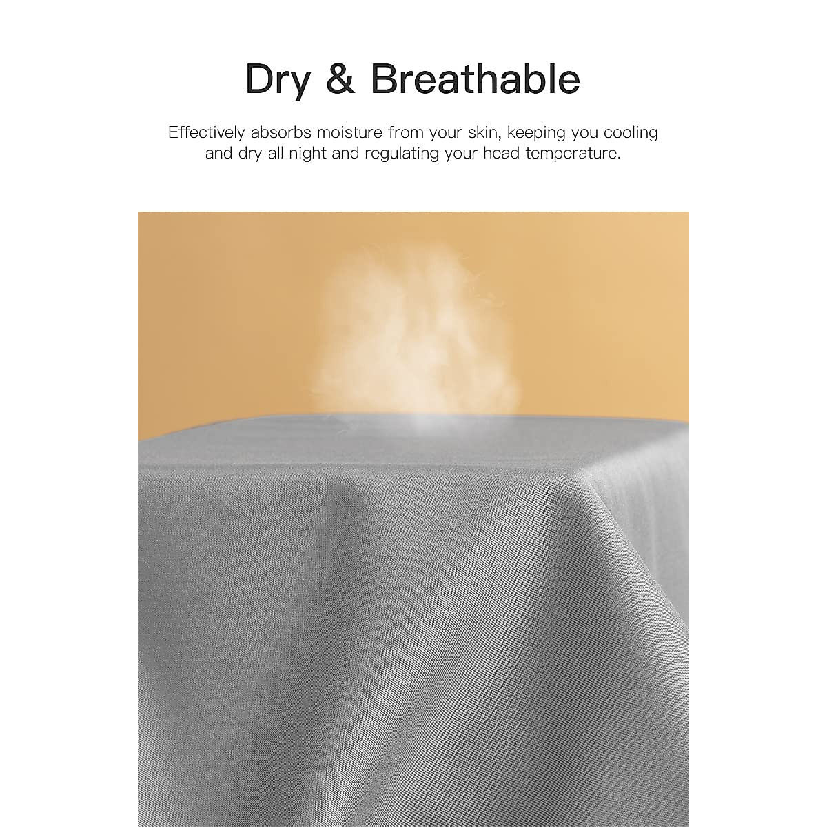 100% Viscose Made from Bamboo Breathable Pillowcases Standard Size Set of 2-Pack for Hot Sleepers and Night Sweats- Softness and Cooling Pillow Cases-Envelope Closure （Gery -20 x 26 Inches）