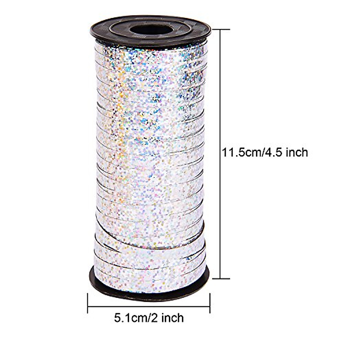 Sunmns 2 Roll Crimped Curling Ribbon Balloon Band Tie for Parties, Festival, Florist, Crafts and Gift Wrapping, 5 mm, 200 Yard