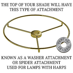 FenchelShades.com 10" Top Diameter x 10" Bottom Diameter 10" Height Fabric Drum Lampshade Spider Attachment (Linen Black)