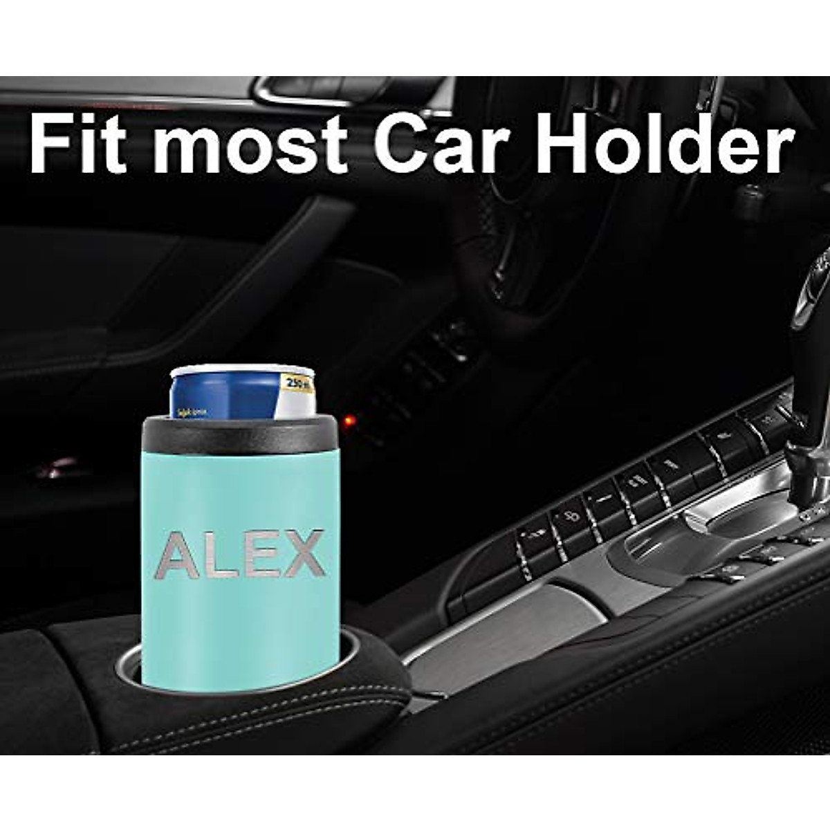 Personalized Stainless Steel Engraved Insulated Beverage Holder Customized Can Cooler with Custom Name Text – Wedding, Birthday, Corporate Gift (Light Purple, Slim)