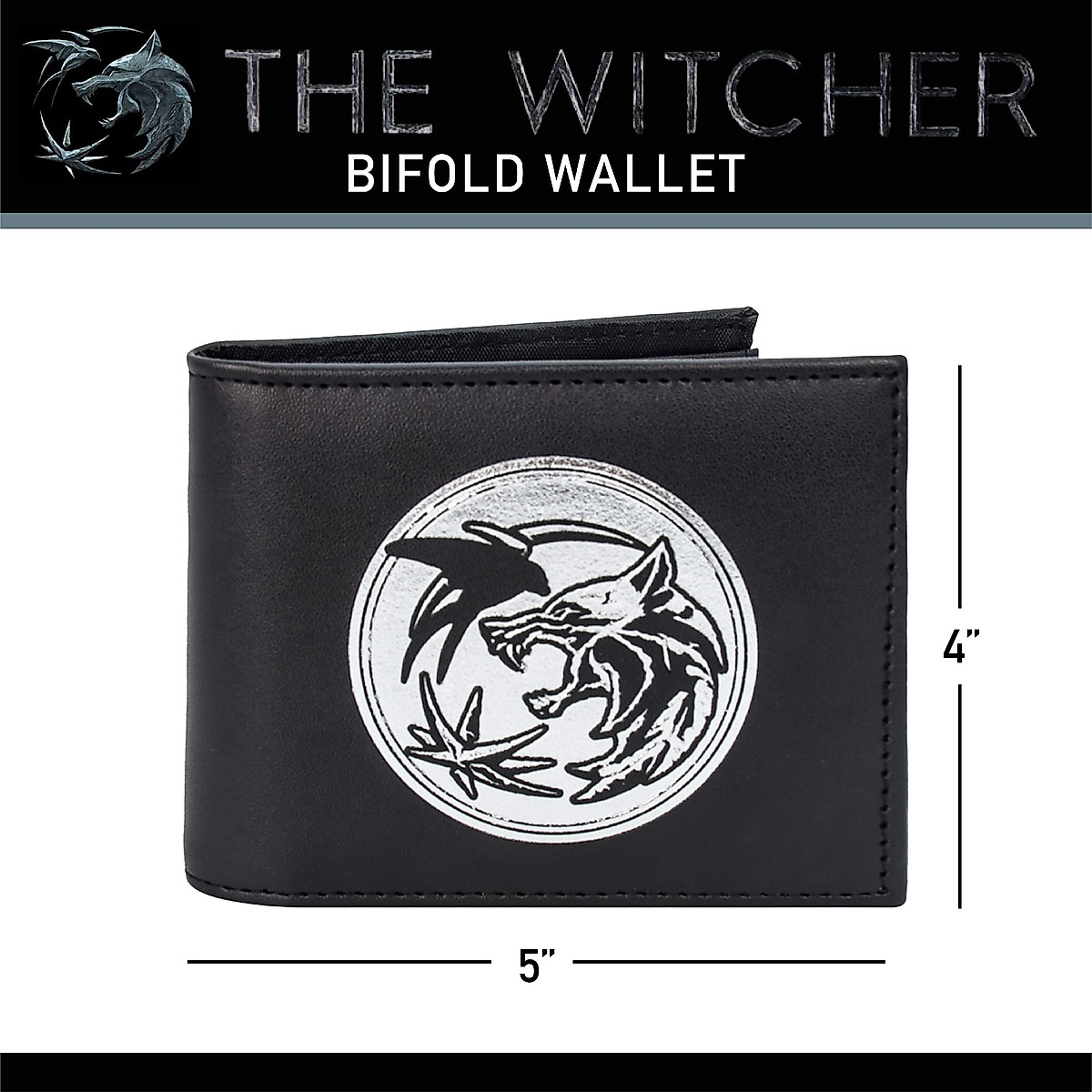 Concept One Netflix The Witcher Bifold Travel Wallet, Black